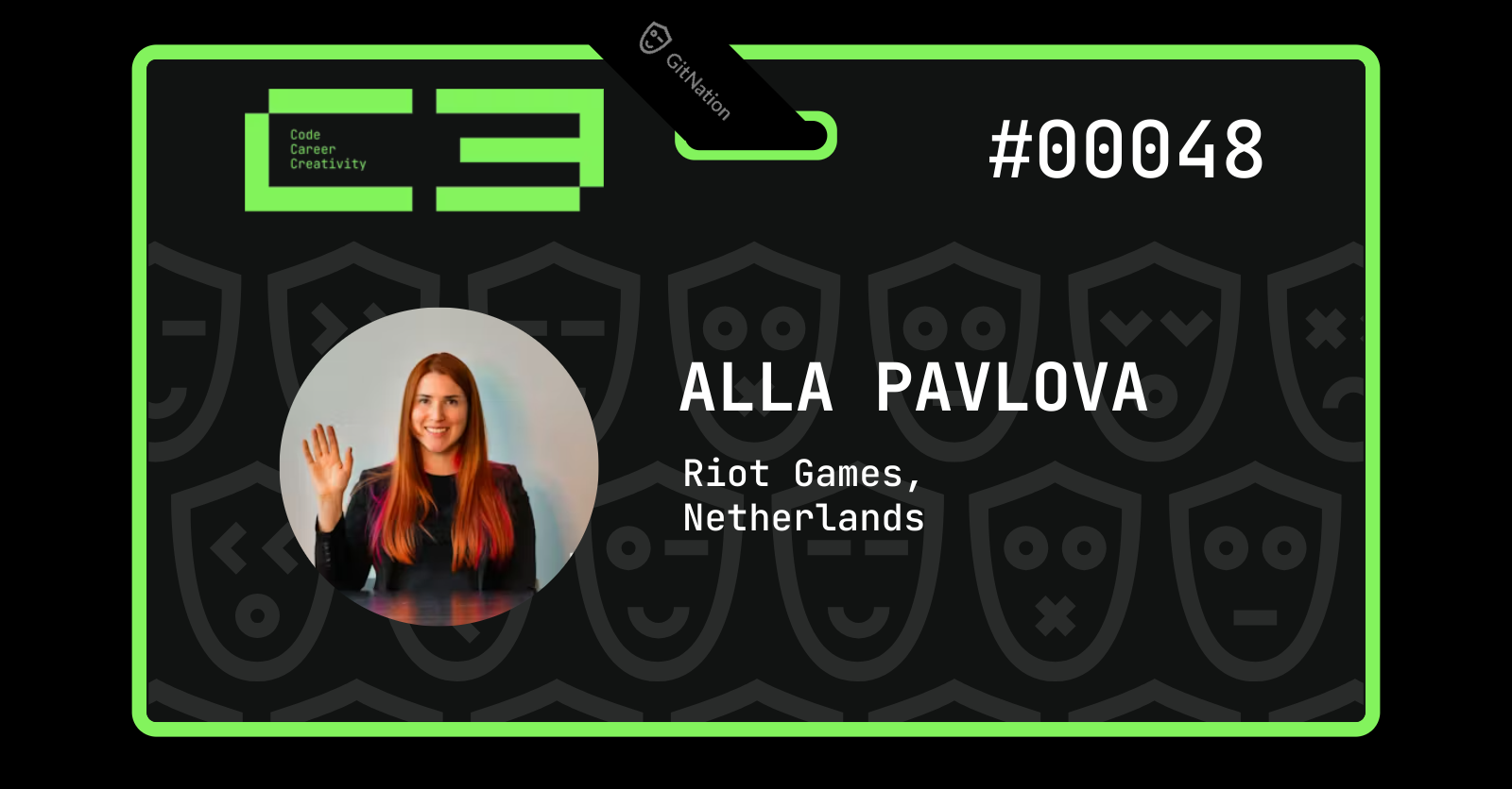 Alla Pavlova's C3 Dev Festival 2024 badge