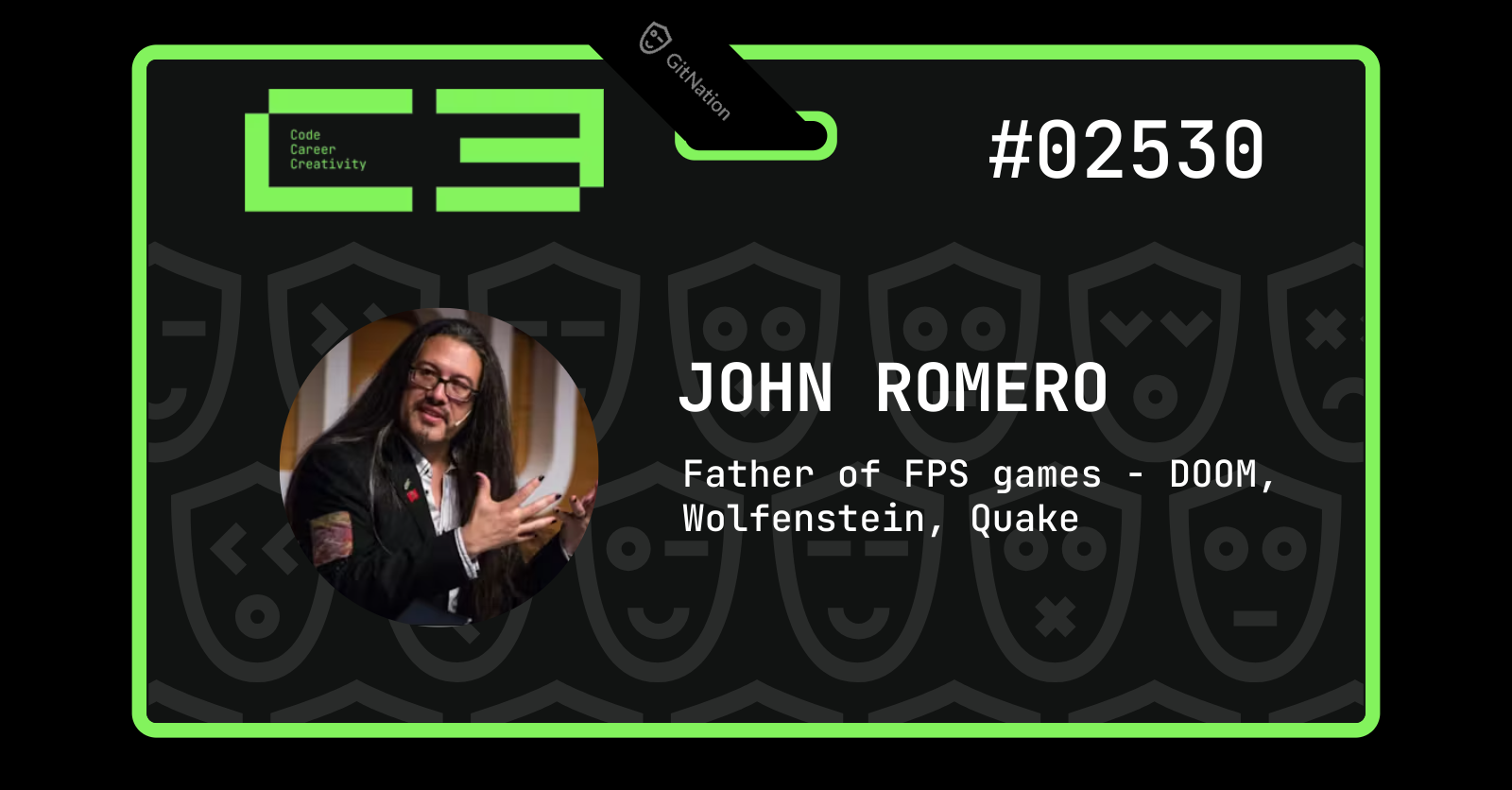 John Romero's C3 Dev Festival 2024 badge