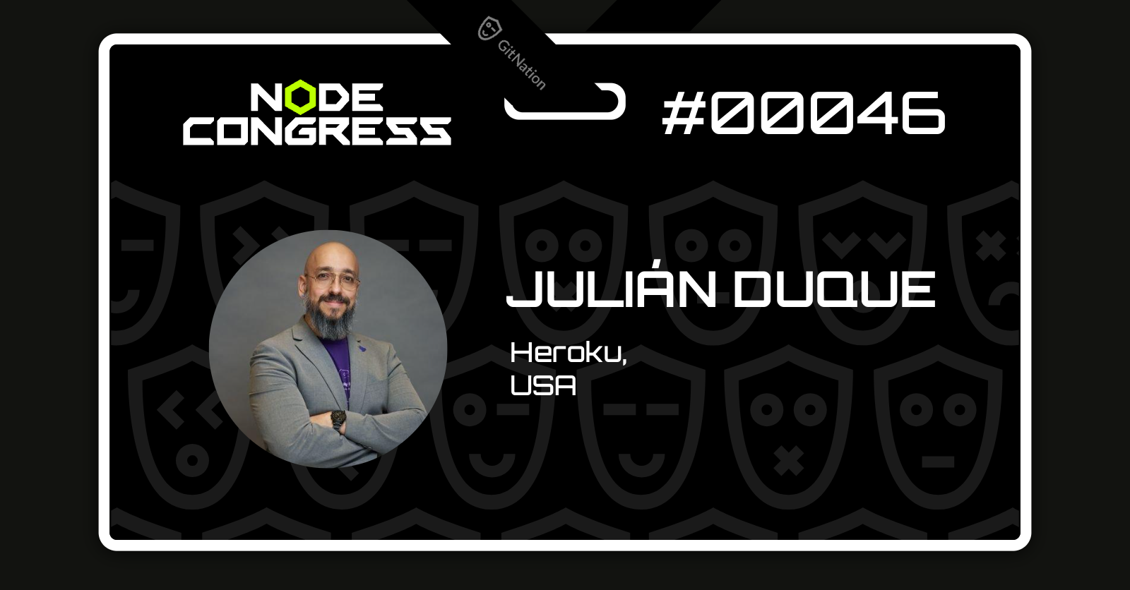 Julián Duque's Node Congress 2025 badge